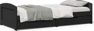 vidaXL Lit de jour avec 2 tiroirs sans matelas irun noir 90x200 cm Vidaxl