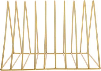 Valiclud Metall Buchhalter Dreieckiger Schreibtisch Organizer Multifunktional Gro&szlig; F&uuml;r B&uuml;cher Magazine Aktenablage B&uuml;roregal Goldfarben