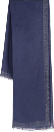 Faliero Sarti Seidenschal mit Fransenbesatz - - Accessories - Damen - Blau - ONE SIZE