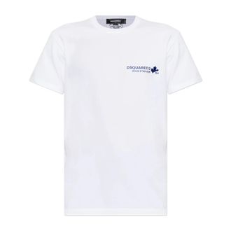 Dsquared2 Baumwoll-T-Shirt mit Logo - - Tops - Herren - Wei&szlig; - M