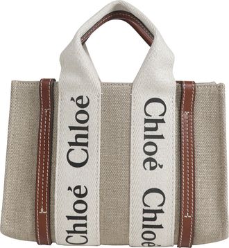 Chlo&eacute; Mini Woody Tote bag in Linen