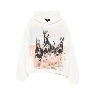 Represent Dog Print Hoodie - - Sweatshirts & Hoodies - Herren - Wei&szlig; - M