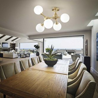 Millumine Millumine - Plafonnier Dino Laiton Verre Blanc Soufflé