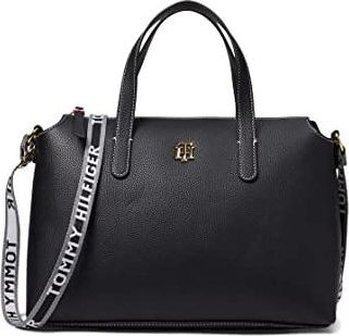 Tommy Hilfiger Sac - Femme - Noir - Sac à main - Sac à bandoulière - Sac à bandoulière - 40 x 30 x 17 cm - Logo TH Métal - Sac à main pour femme 7197, Noir, Einheits