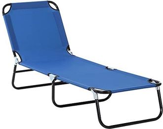 OUTSUNNY Sonnenliege klappbar Gartenliege mit 5-Fach verstellbare R&uuml;ckenlehne, wetterfeste Liegestuhl Campingliege, Gartenstuhl bis 120 kg belastbar, f&uuml;r Garte