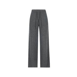 Max Mara Wide Cashmere-yarn Trousers - Dark Grey