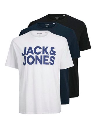 Jack & Jones T-Shirt Jack & Jones Herren 3er-Pack T-Shirt JceCorp Slim-Fit Oberteil Logo