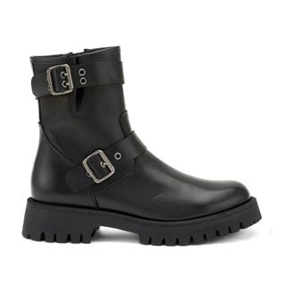 Frau Italienischer Stil Anfibio Schuhe - - Shoes - Damen - Schwarzk - 36 EU