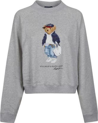 Polo Ralph Lauren Femme, Sweatshirts et sweats &agrave; capuche, Gris, Taille: 38 FR Bear SweaT-shirt