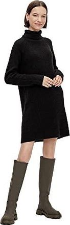 Pieces PCELLEN LS High Neck Knit Dress Noos BC Robe, Noir, M Femme