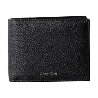 Calvin Klein Portefeuille Trifold Fin Calvin Klein &agrave; Logo Emboss&eacute; &agrave; Chaud + &Eacute;tui &agrave; Cartes - Homme - Accessoires - Noir - Taille: ONE Size