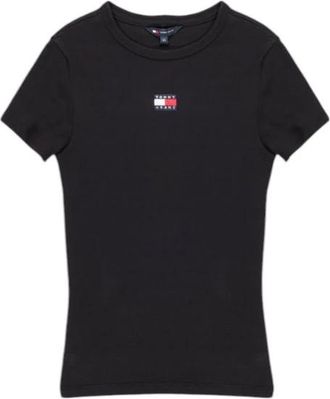 Tommy Jeans Femme, Tops, Noir, Taille: 44 FR T-shirt femme en coton r&eacute;g&eacute;n&eacute;r&eacute; printemps/&eacute;t&eacute;