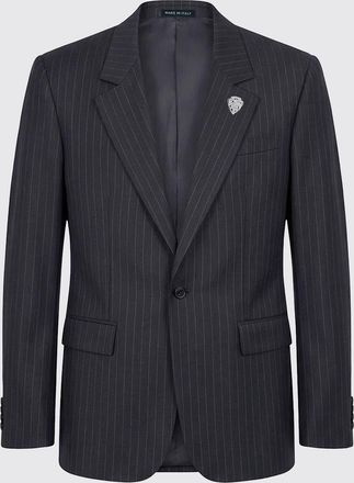 Gucci Costume droit en laine &agrave; fines rayures avec fermeture d&eacute;centr&eacute;e