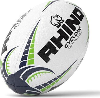 Rhino Cyclone Rugbyball, Weiß, Größe 3