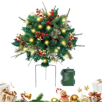 Generico Weihnachtsurnenf&uuml;llung f&uuml;r den Au&szlig;enbereich, saisonale Dekoration mit k&uuml;nstlichem Licht, Festliche Blumentopff&uuml;ller, f&uuml;r Hausbesitzer, Innendekoration