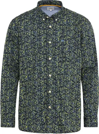 Camel Active Herren Langarm Hemd mit Allover-Print Schwarz-Gelb, Menswear-XXL