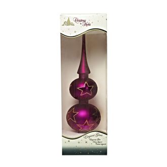Cristalica Baumspitze pink matt Sterne 33 cm