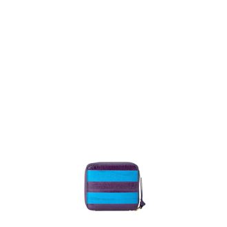 Dries Van Noten Femme, Accessoires, Bleu, Taille: ONE Size Portefeuille en cuir ray&eacute;