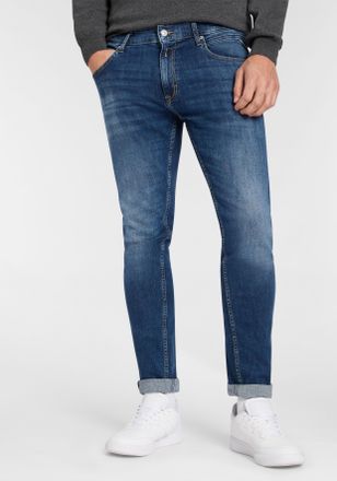 Replay Slim-fit-Jeans REPLAY MICKYM, Herren, Gr. 30, L&auml;nge 34, dunkelblau, Denim/Jeans, Obermaterial: 99% Baumwolle, 1% Elasthan, slim fit normal, Jeans Slim