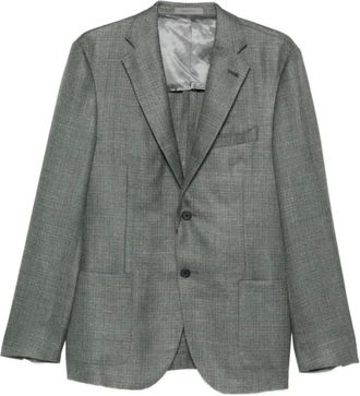 Corneliani Homme, Vestes, Gris, Taille: XL Wool Silk Linen Jacket