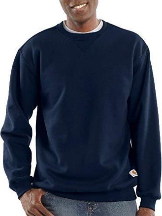 Carhartt Work in Progress Sweat-Shirt Mi-&Eacute;pais avec Col Ras-de-cou Loose Fit Homme, Bleu marine (New Navy), XXL