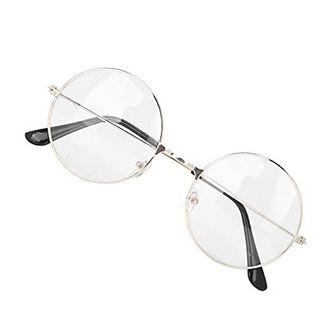 Generic Lunettes &agrave; Monture M&eacute;tallique &agrave; Verres Transparents de Style Vintage pour la D&eacute;coration du Visage, Protection contre les Radiations, Adapt&eacute;es aux Acti