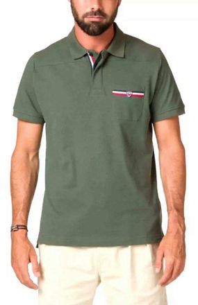 Rossignol Poloshirt Herren Heritage St. Moritz Alpine Polohemd Brusttasche mit Logo und ikonischen Trikolore-Details