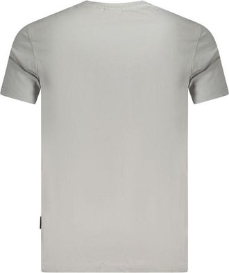 Napapijri Cotton Logo-Embroidered T-Shirt - Gray