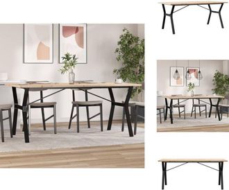 vidaXL Esstisch Y-Gestell 180x90x75,5 cm Massivholz Kiefer & Gusseisen - Esstisch - Holztisch - Kiefernholztisch - Y-Gestell - Esszimmertisch