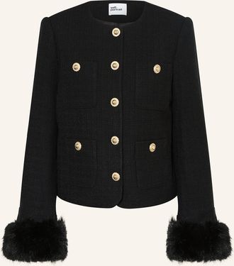 Self Portrait Self-Portrait Kastenjacke Aus Bouclé Mit Abnehmbarem Kunstpelz schwarz