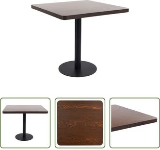 vidaXL Tisch - Bistrotisch Dunkelbraun 80x80 cm MDF
