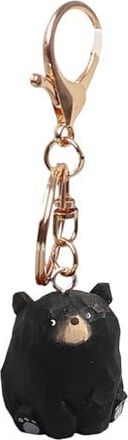 Generic Porte-cl&eacute;s en forme dours fait &agrave; la main - Figurine miniature en bois sculpt&eacute; - Porte-cl&eacute;s ours mignon - Jouet pour sac d&eacute;cole - Pendentif pour, fille