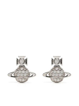 Vivienne Westwood Ohrringe - Crystal-Embellished Silver-Tone Stud Earrings - Gr. unisize - in Mehrfarbig - f&uuml;r Damen