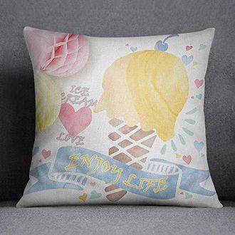 Bonamaison Le Jardin du Lin Kissenhüllen, Cotton, Mehrfarbig, 45x45