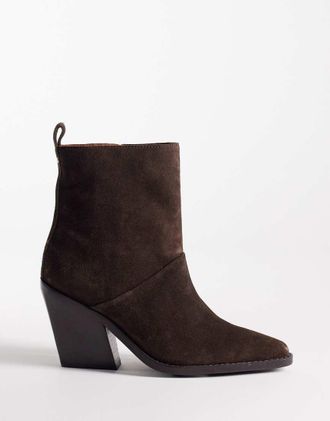 Bronx New-kole - Cowboy-Stiefeletten aus Wildleder in Kaffeebohnenbraun mit Fransen-Brown