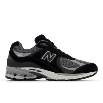 New Balance Unisex 2002R in Schwarz/Grau, Wildleder/Mesh, Größe 40.5