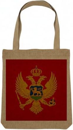 Fabulous Sac Shopping Tote Bag Aspect Lin - Drapeau Montenegro Football Sport Equipe Nationale - Sac de Courses Toile Epaisse 360g Beige Naturel Cabas Port&eacute; Ep