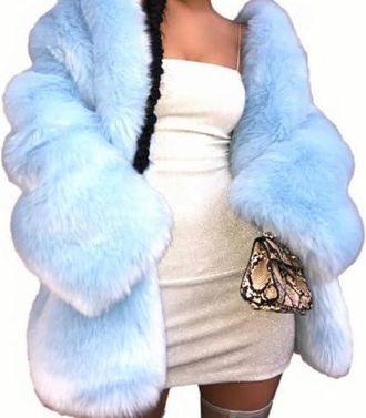 Generic Manteau en fausse fourrure pour femme, chaud et &eacute;pais, id&eacute;al pour lhiver. Veste douce et confortable