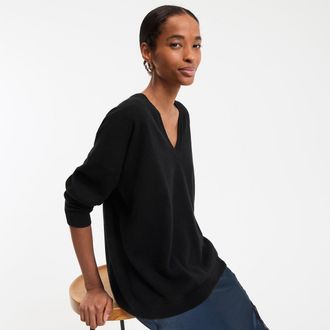 La Redoute Collections Pull En Fine Maille Cachemire Col V Volume Ample