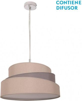 Fabrilamp Lampe de Decke Lampenschirm 40 cm Durchmesser Grau und Taupe. 3xE27. Messungen Dimmbarx40cm