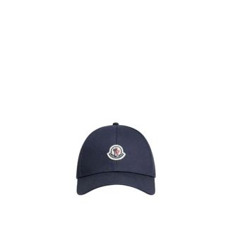 Moncler Homme, Accessoires, Bleu, Taille: ONE Size Cotton Gabardine Baseball Cap