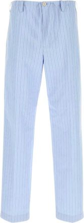 Dries Van Noten Pantalon pyjama Penny en popeline brod&eacute;e - Homme - Pantalons - Bleu - Taille: L