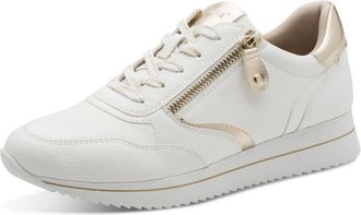 Jana Damen Low Vegan 8-23774-43 Sneaker, White/Gold, 39 EU
