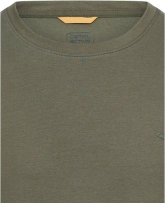 Camel Active Rundhalsshirt Camel Active &Uuml;bergr&ouml;&szlig;en Stretch-T-Shirt oliv