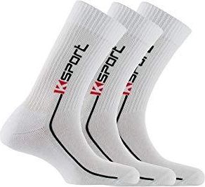 Kindy Pack de 3 paires de chaussettes K-sport en coton - couleur - Blanc - Pointure - 47-49