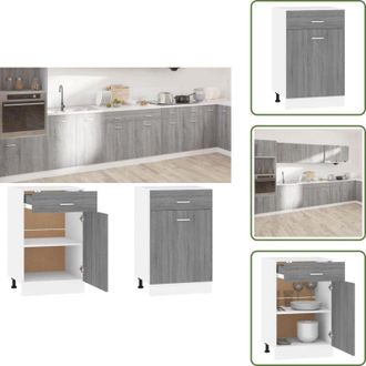 vidaXL The Living Store Unterschrank mit Schublade Lyon Grau Sonoma 50x46x81,5 cm - K&uuml;chenregal