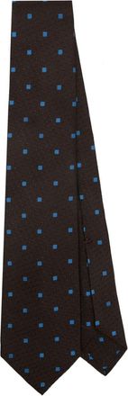 Barba Krawatte aus Quadrat-Jacquard - Braun