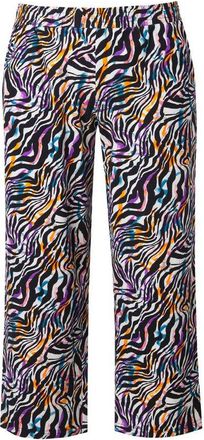 Ulla Popken Schlupfhose 7/8-Jerseyhose Animal-Muster gerades Bein