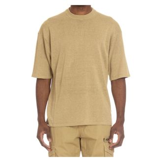 Roberto Collina T-Shirt aus reinem Leinen- Oversize-Passform - - Tops - Herren - Beige - M