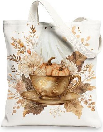 Generic Sacs fourre-tout en toile à motif floral élégant, sacs dépicerie réutilisables, sacs à bandoulière légers et lavables pour salle de sport, extérieur, 